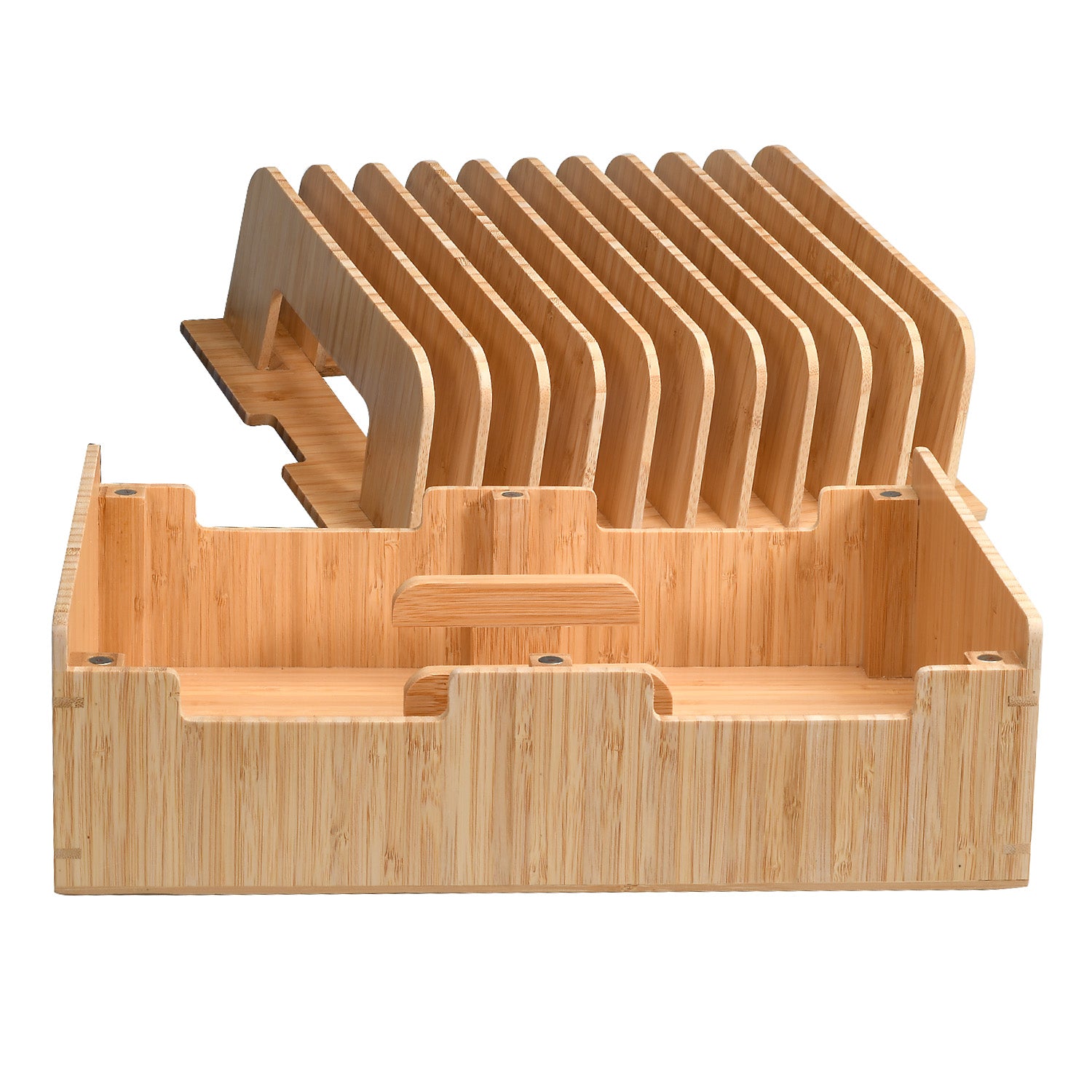 10 Port USB Charger MobileVision 10-Port Bamboo Charging Station With 2 ...