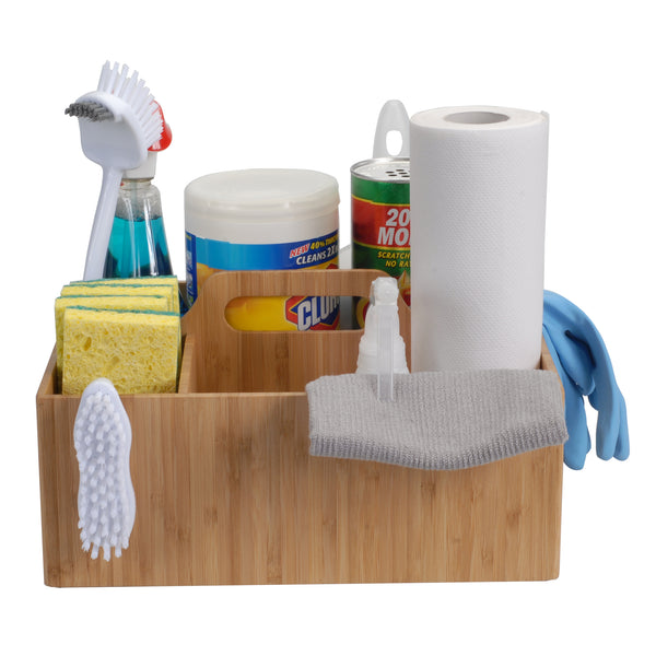 Bamboo Multi Purpose Caddy with Handle - MobilevisionUS