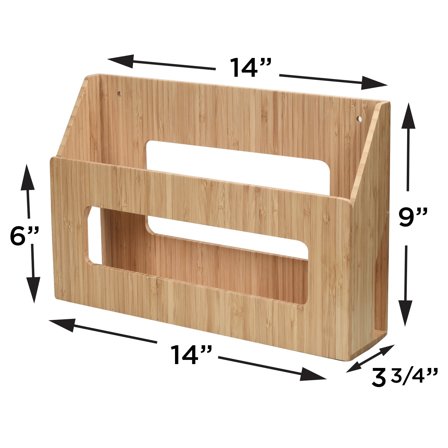 Bamboo Multi Purpose Wall Mounted Organizer - MobilevisionUS