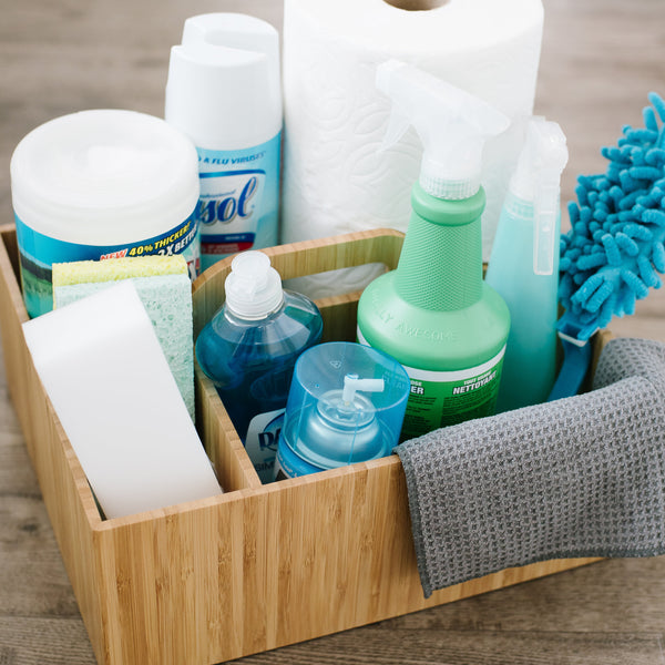 Bamboo Multi Purpose Caddy with Handle - MobilevisionUS